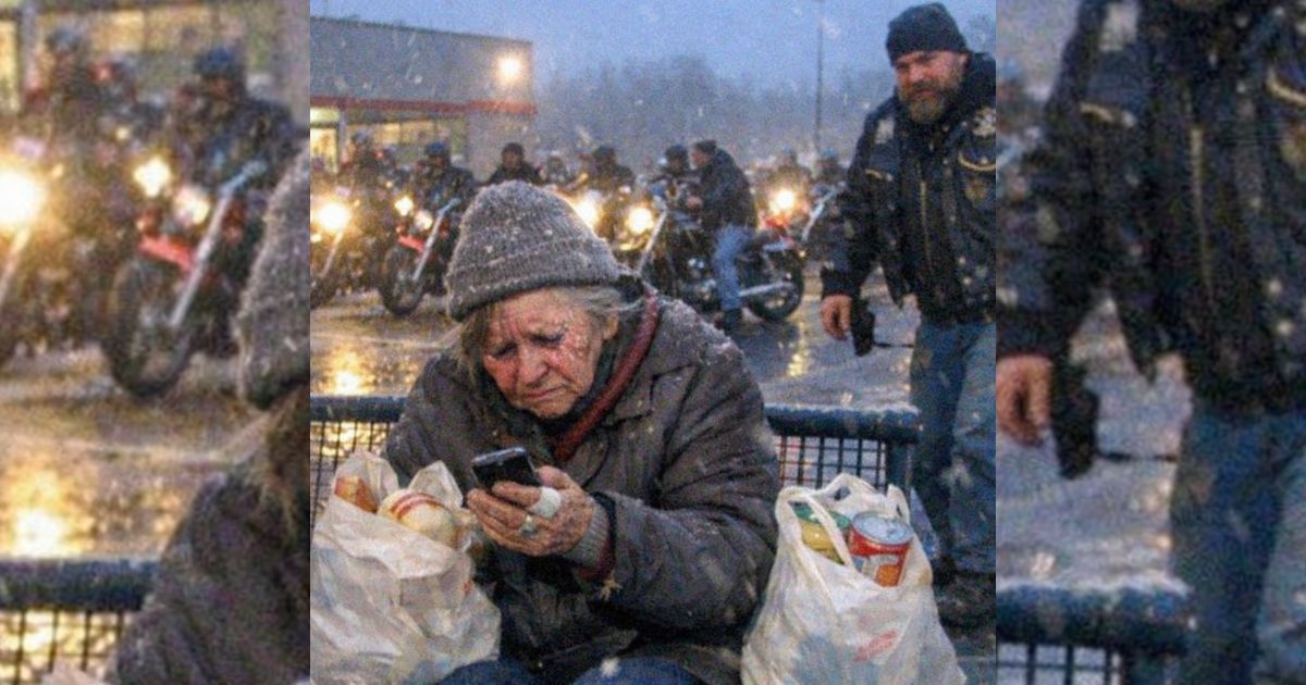 Sie fror vor dem Supermarkt, verlassen vom Sohn – dann kamen 20 Biker ...